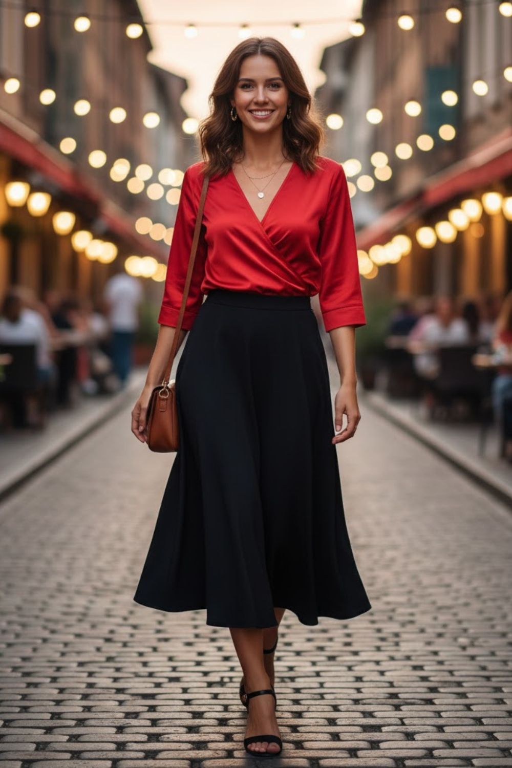 15 Red Top Black Skirt Outfit Ideas