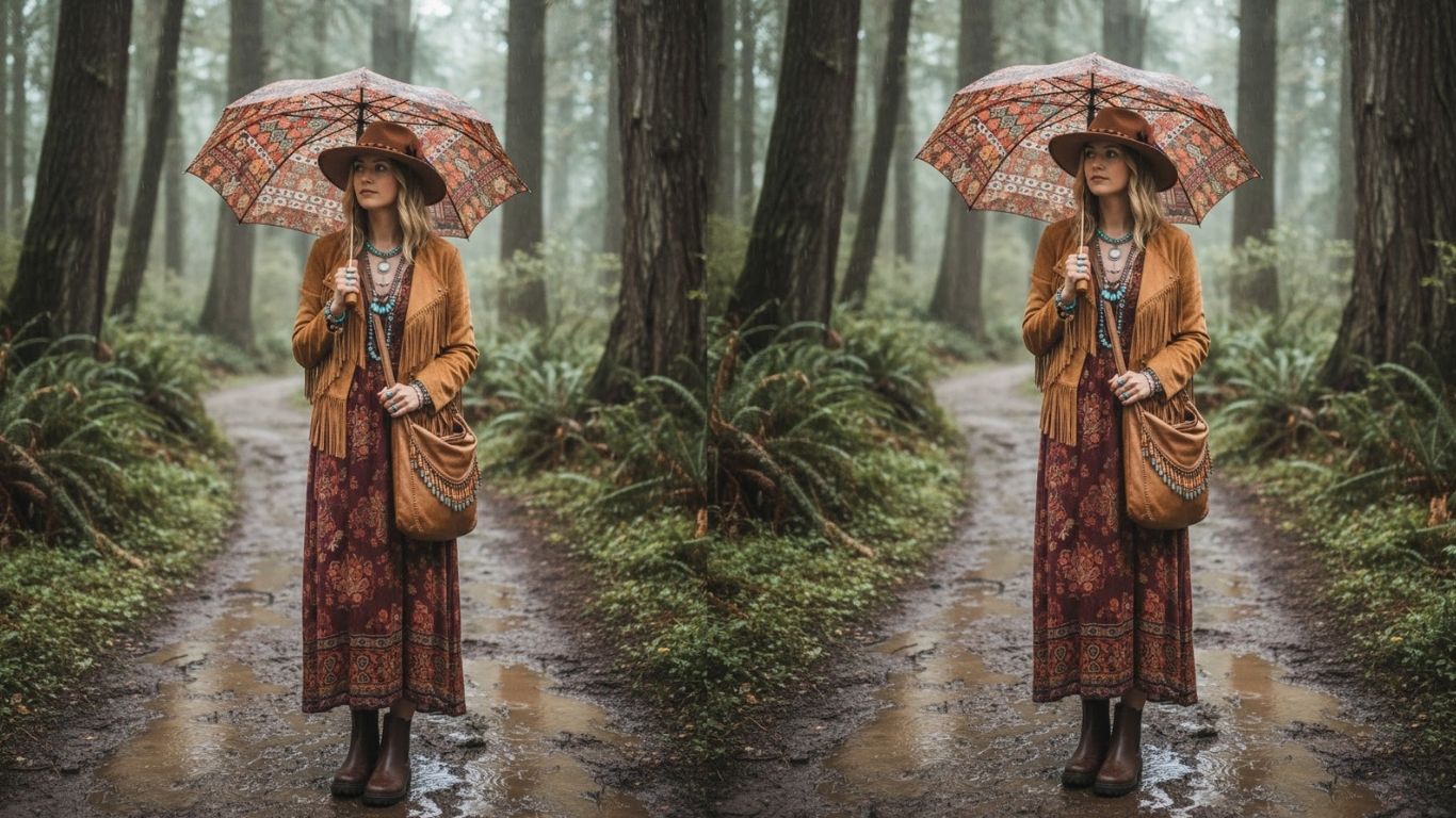15 Boho Rainy Day Outfits for Stylish, Comfortable Weather Wear